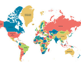 World Map Template with Country Name | FreeVectors