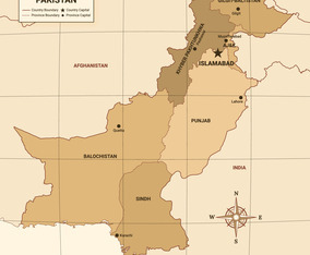Map of Pakistan with Neighbor Countries