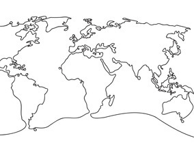Outline World Map Background