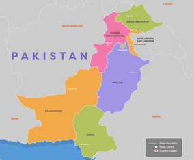 Pakistan Map With District Names | FreeVectors