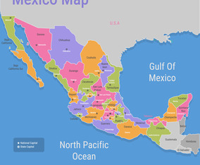 Mexico Map With District Names