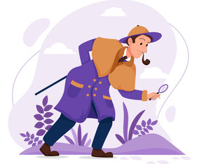 Detective Investigate Crime and Look for Clues Banner | FreeVectors