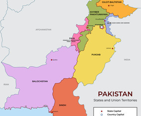 Map of Pakistan with Neighbor Countries