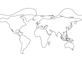One Stroke Line World Map | FreeVectors