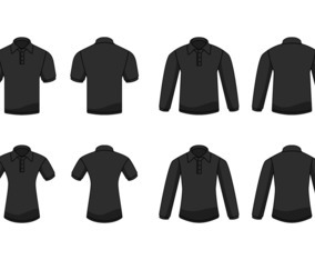 Free black polo mockup - Vector Art