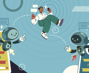 Artificial Intelligence Chat Technology Background | FreeVectors