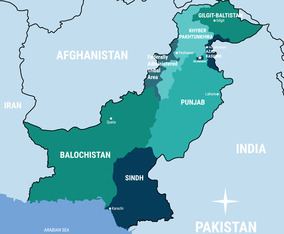 Flat Pakistan Map