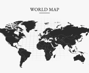 World Map in Black Color