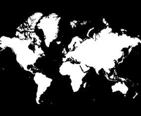 World Map in Black Color