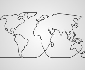 One Line World Map