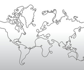 World Map Outline Design Background