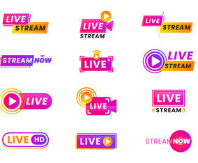 Free streaming live logo - Vector Art