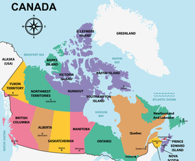 Canada Map With Region Name | FreeVectors