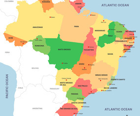 Brazil Detailed Map | FreeVectors