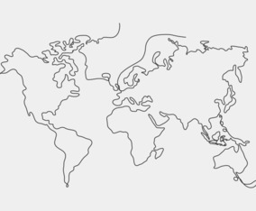 World Map One Stroke Art Concept | FreeVectors