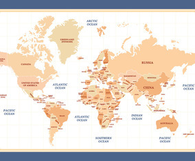 World Map with Countries Names