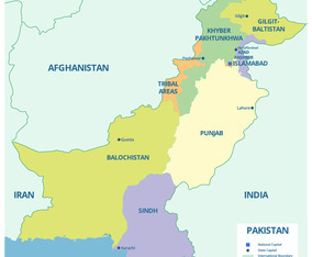Map of Pakistan with Neighbor Countries