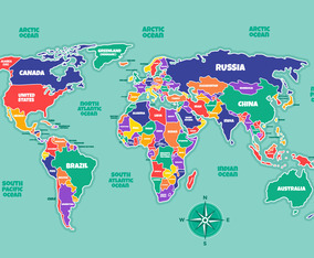 World Map with Country Name