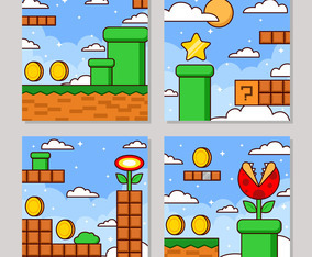 Retro Game Social Media Post Template | FreeVectors