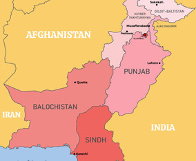 Map of Pakistan with Neighbor Countries