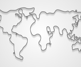 World Map Outline Style Concept