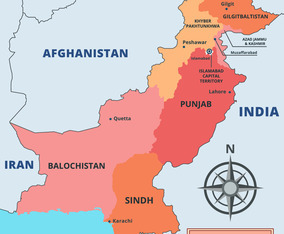 Map of Pakistan with Neighbor Countries