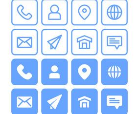 Business Card Contact Icon Set