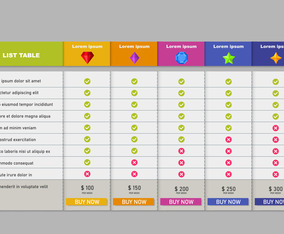 Free pricing table - Vector Art