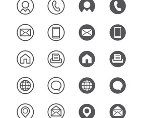 Free Vector Round Web Contact Icons | FreeVectors