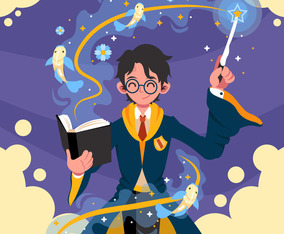 Wizard School Student for Social Media Post Template | FreeVectors