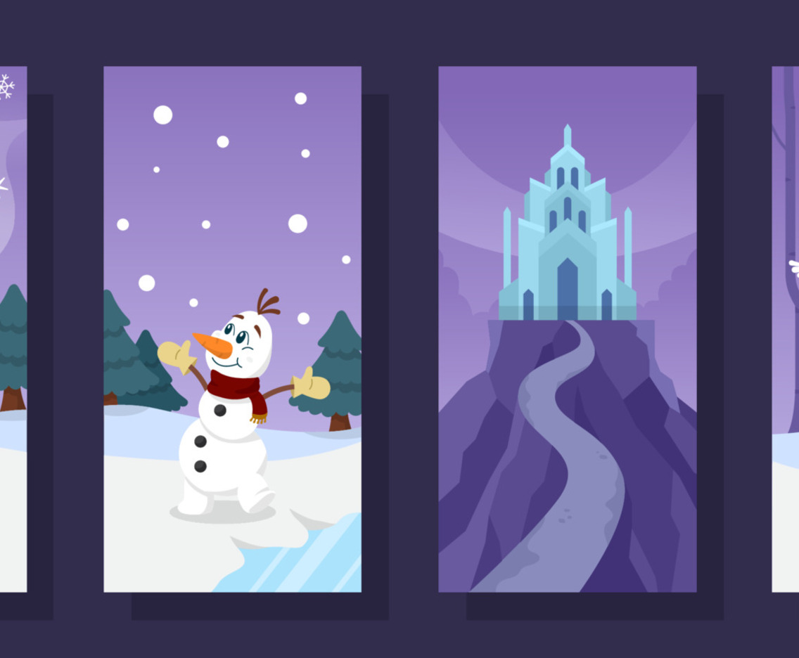 Snow Princess and Friends Social Media Story Set | FreeVectors