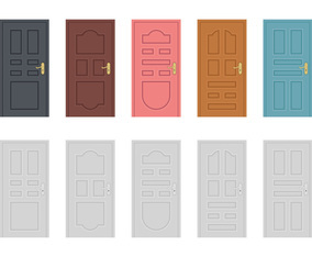 Free sliding door - Vector Art