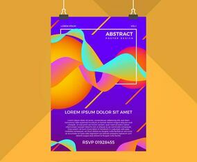Free abstract poster design vector - Vector Art