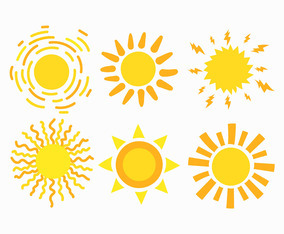 Sun Clipart Set | FreeVectors