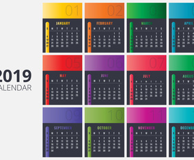 Free 2019 printable calendar - Vector Art