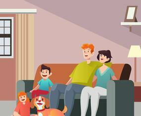 Free dog family vector - Vector Art