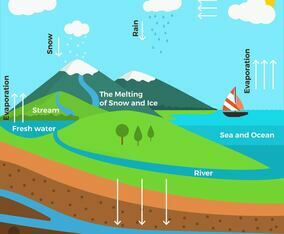 Free water cycle infographic - Vector Art