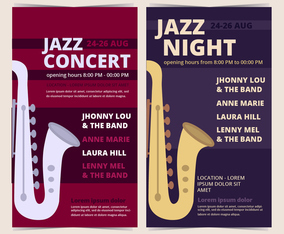 Free night concert poster - Vector Art