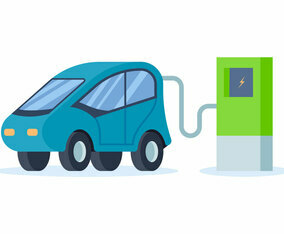 Free electric car battery - Vector Art