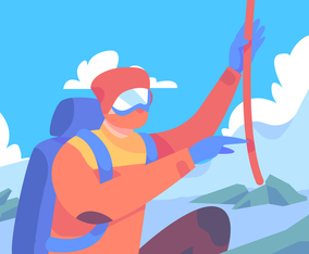 Free solo climbing - Vector Art