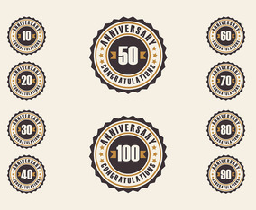Anniversary Numbers Design Vector set | FreeVectors