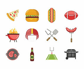Tailgate Party Icons | FreeVectors