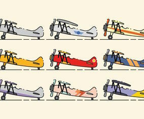 Biplane Logo Icon Set | FreeVectors