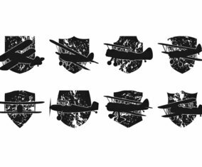 Biplane Logo Icon Set | FreeVectors