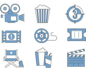 Free Movie Line Icon Set Vector | FreeVectors