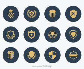 Golden Blank Badge Vector | FreeVectors
