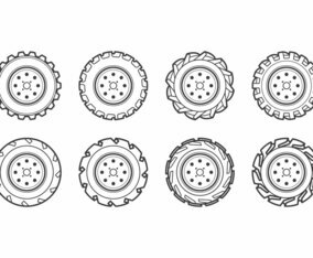 Free Colorful Tractor Tire Icon Vector