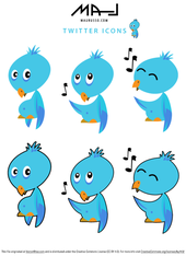 Free Twitter Birds Icons Vector