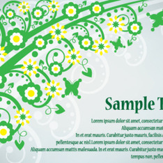 Abstract Green Flower Card | FreeVectors