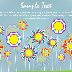 Abstract Cartoonized Flowers Background Card Design | FreeVectors